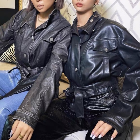 Jackets & Coats | Chic Leather Jacket | Poshmark
